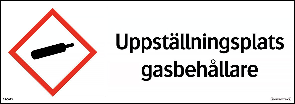 Køb Systemtext Skilt Standplads for gasbeholdere, 420 x 148 mm ...