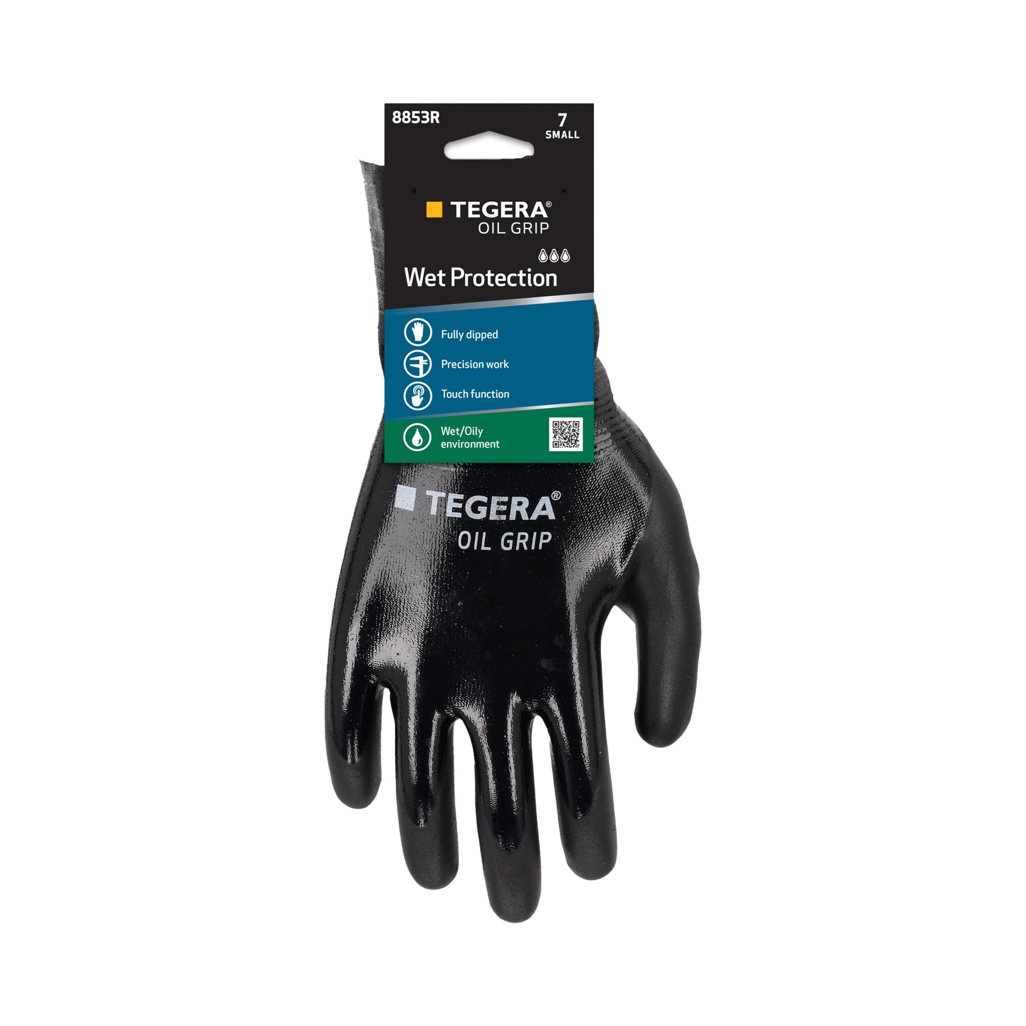 Køb Tegera Handske, 8853R Oil Grip Nitril Hel, 3-doppet, Strl 9 ...